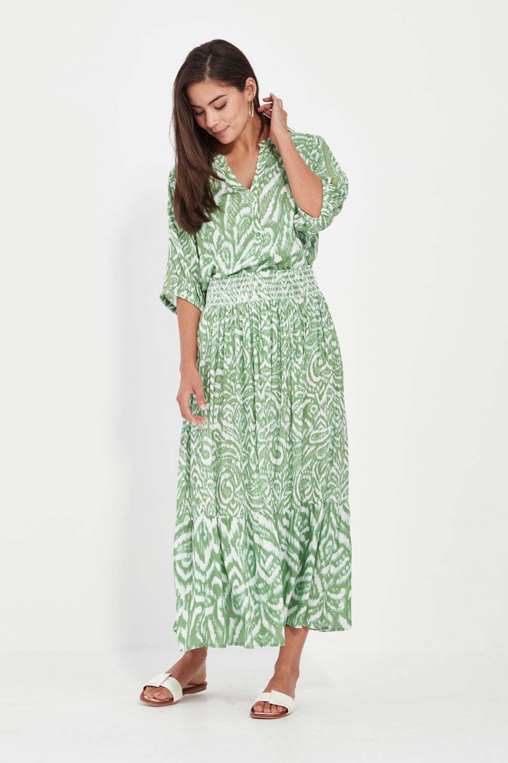 Vale Skirt - Green Print – VERGE